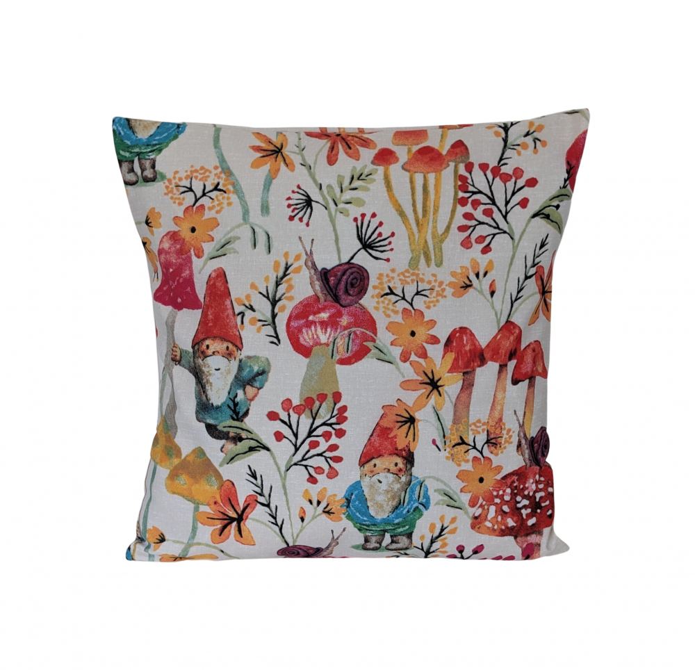 Garden Gnome Toadstool Cushion Cover 16" - Simply Divine Things