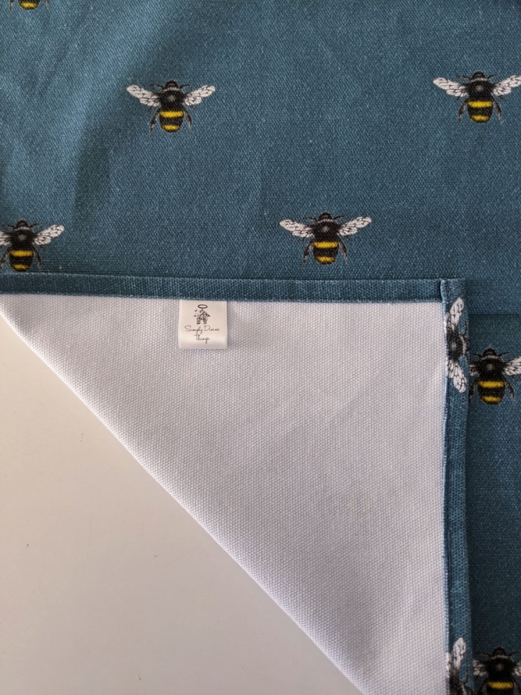 Denim Blue Bumble Bees Table Runner 100-250cm - Simply Divine Things